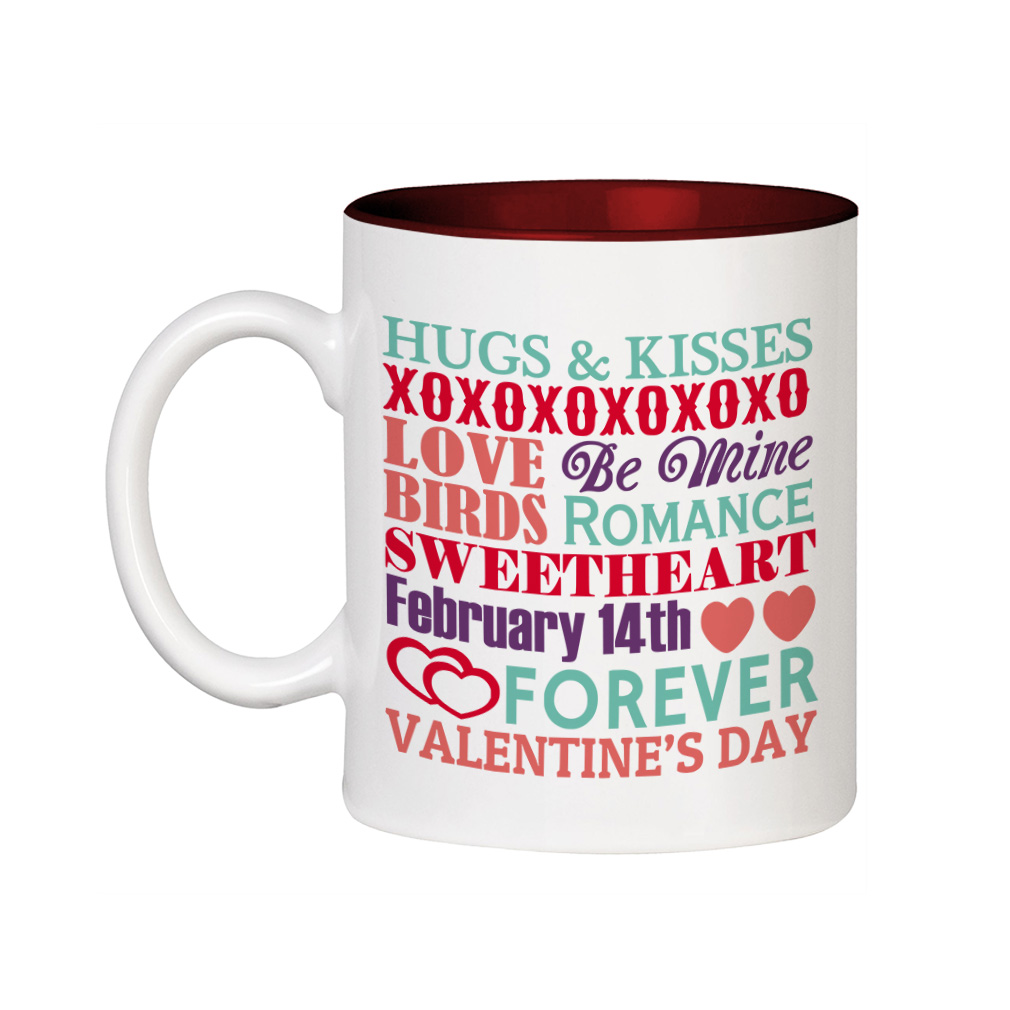 Coffee Mug Hugs Kisses Love Mine Romance February 14Th Valentine's Day ...